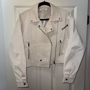 12th Tribe | Jackets & Coats | 2th Tribe Cream Faux Crocodile Leather ...